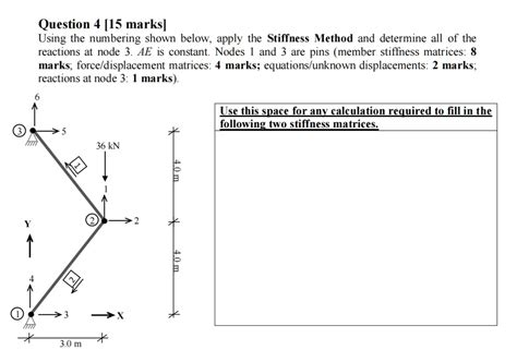 SOLVED Question Marks Using The Numbering Shown Below Apply The Stiffness Method And