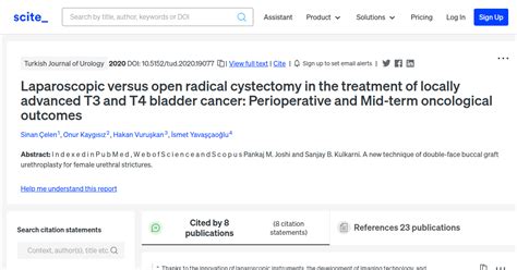 Laparoscopic Versus Open Radical Cystectomy In The Treatment Of Locally