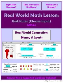 Unit Rates Choose Input Engaging 8 Part Lesson Practice Flexible Use
