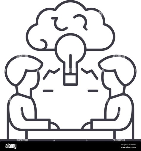 Brainstorming Icon Linear Isolated Illustration Thin Line Vector Web Design Sign Outline