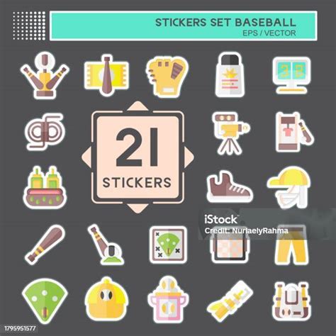 스티커 세트 야구 스포츠 기호와 관련이 있습니다 심플한 디자인 편집 가능 간단한 일러스트레이션 0명에 대한 스톡 벡터 아트 및 기타 이미지 Istock