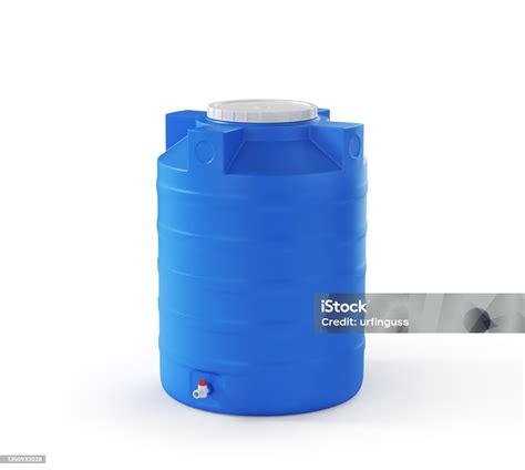 흰색 배경에 실린더의 형태로 플라스틱 물 탱크 3d 일러스트레이션 물에 대한 스톡 사진 및 기타 이미지 물 배럴 컷아웃