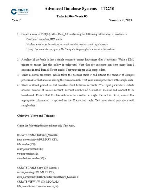 Tutorial 4 Pdf Computing Databases