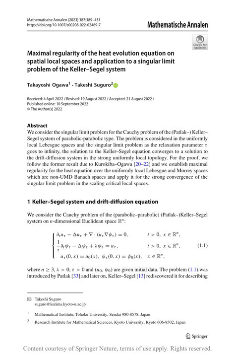 Pdf Maximal Regularity Of The Heat Evolution Equation On Spatial Local Spaces And Application