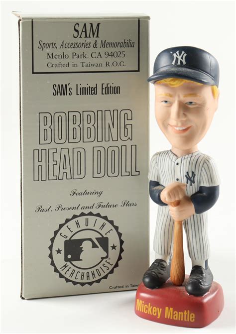 Mickey Mantle Le Yankees Sam 85 Bobblehead With Original Packaging