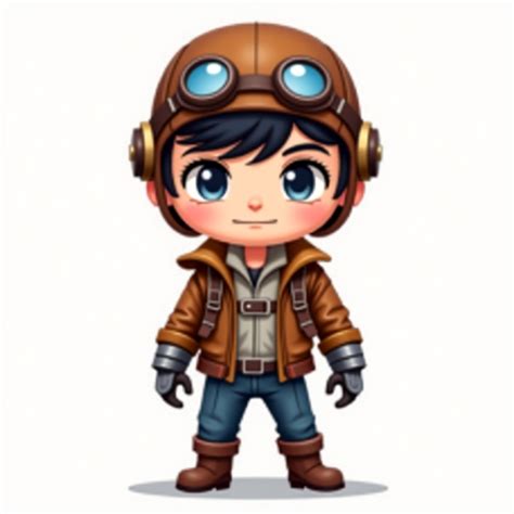 Chibi Pilot In Leather Aviator Hat Stable Diffusion Online