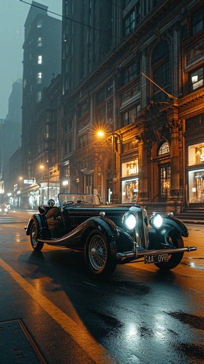 Free Vintage Car Nightscape Image Vintage Car Nightscape Download