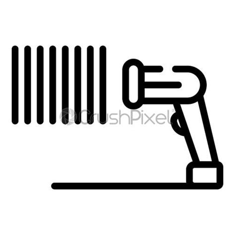 Identification Barcode Scanner Icon Outline Style Stock Vector 6465991 Crushpixel