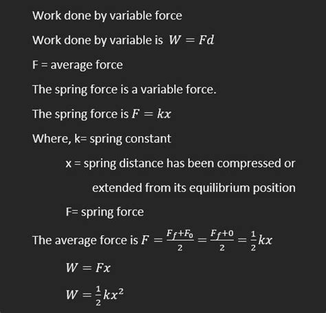 Work And Work Done By Variable Force