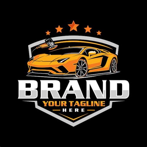 디테일링 카 로고 및 세차 로고 프리미엄 벡터