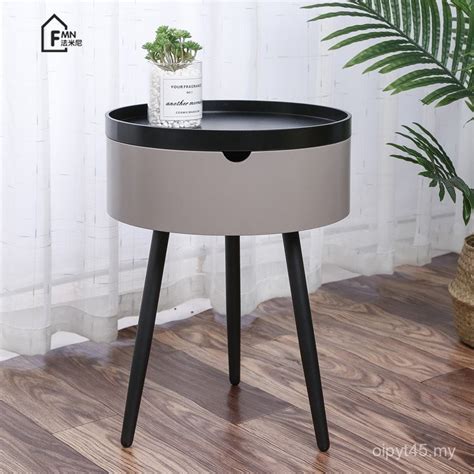 Meja Sisi Katil Selebriti Bersih Mini Gaya Nordik Kecil Sederhana Moden