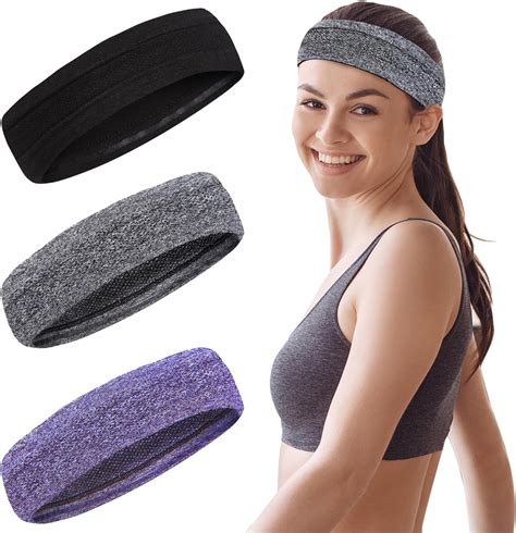Zexik 3 Pcs Sweat Bands Headbands For Women Workout Headbands For Women Sweatbands