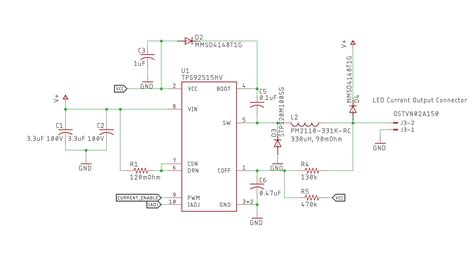 Tps92515hv Real Circuit Implementation Of Webench Design Makes Sound And Outputs 40ma Instead