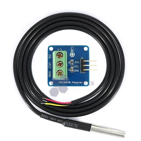 Jual Waterproof Ds18b20 Temperature Sensor 100cm Ds18b20 Adapter Module