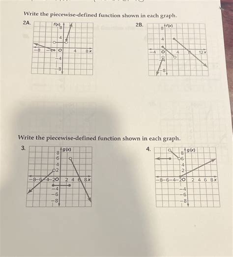[solved] Write The Piecewise Defined Function Shown In Each Graph 2a F X Course Hero