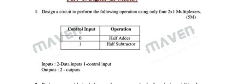 1 Design A Circuit To Perform The Following Operation Using Only Four