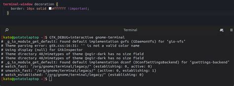 Gnome Ubuntu 1810 Doesnt Have The Gtk Inspector And I Just Want A Terminal Border Ask Ubuntu