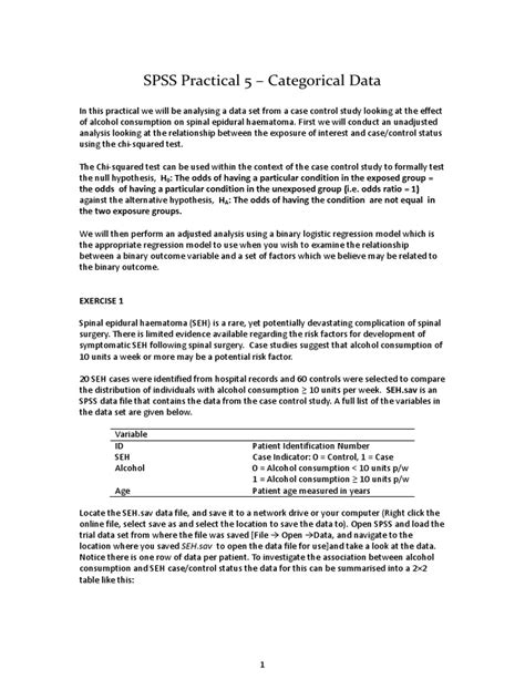 Spss Practical 5 Categorical Data Pdf Odds Ratio Logistic