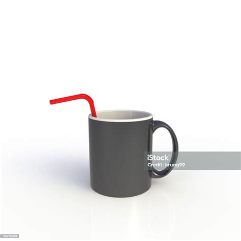 블랙 커피 컵 흰색 배경에 고립 밀 짚 응용 프로그램 디자인에 대 한 서식 파일을 비웃는 다 전시 장비입니다 로고의 배치에 대 한 서식 파일을 설정 합니다 3d 렌더링입니다