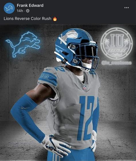Reverse Color Rush Detroit Lions Jerseyhelmet Combo Is Absolute Fire