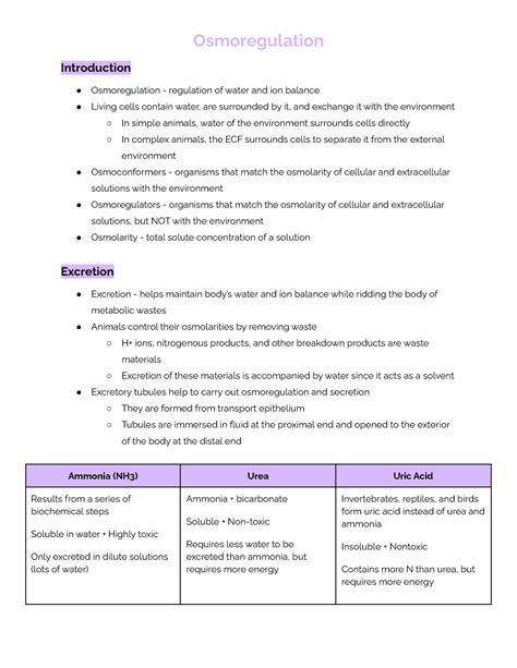 Osmoregulation Notes Osmoregulation Introduction Osmoregulation