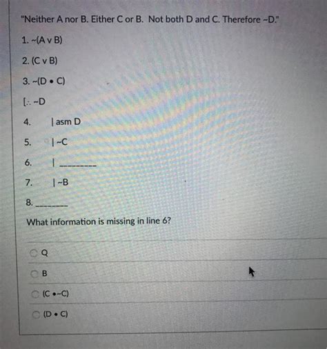 Solved Neither A Nor B Either Cor B Not Both D And C