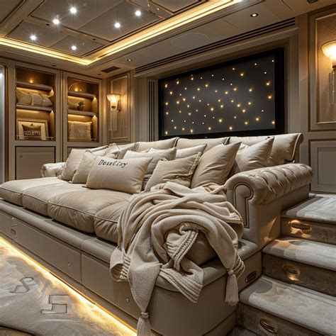 Premium Photo Luxurious Home Theater With Plush Seating And Stateoftheart Sound Systemk