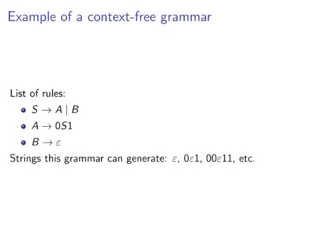 context free grammars quizlet