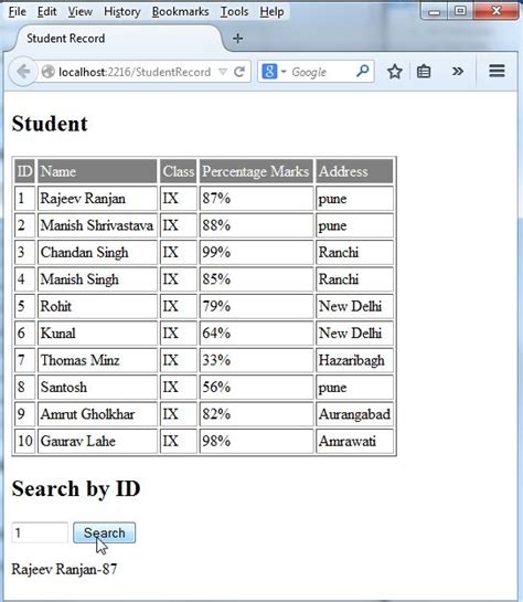 Display Records In HTML Page Using ASP Net Web API 2