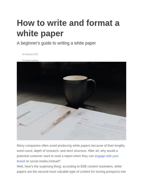 How To Write And Format A White Paper Pdf Target Audience Narrative