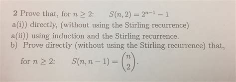 solved prove that for n greater1thanorequalto 2 s n 2