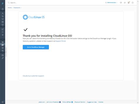cloudlinux os extension plesk