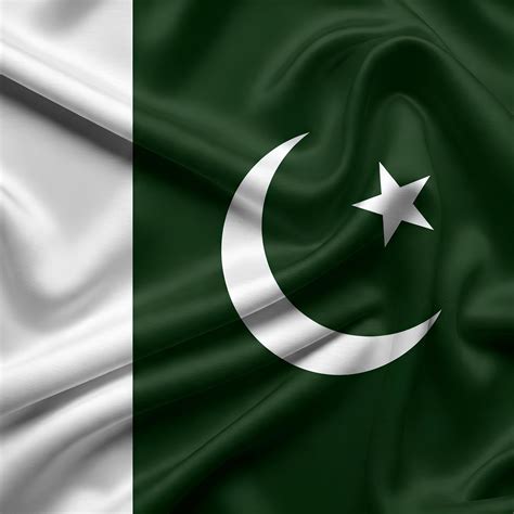 Flag Of Pakistan Featuring A Green Field With A White Crescent Moon
