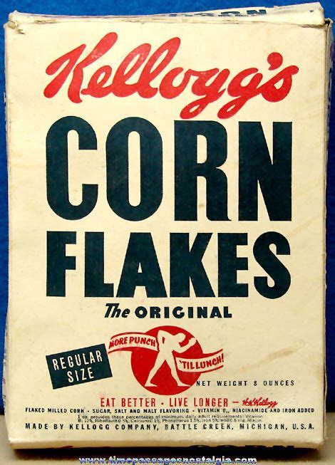 Image Detail For 1950s Kelloggs Corn Flakes Cereal Box With Space