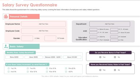 Compensation Survey Sheet Salary Survey Questionnaire Contd Portrait Pdf