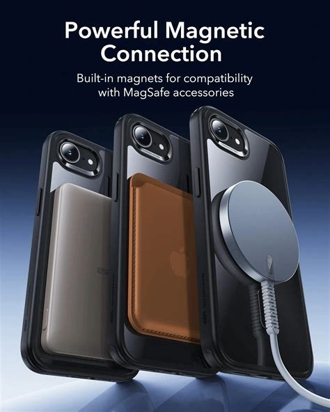 Clear Black Iphone 17e Magnetic Hybrid Protective Phone Caseesr Classic