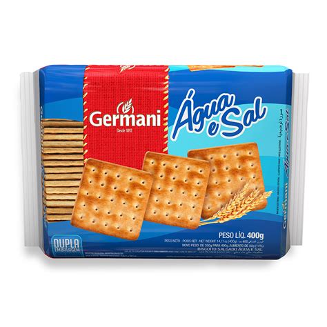 Biscoito Água E Sal Germani 345g Germani Alimentos Biscoito Salgado Água E Sal Azul Um