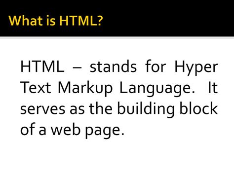 ppt introduction to html powerpoint presentation free download id
