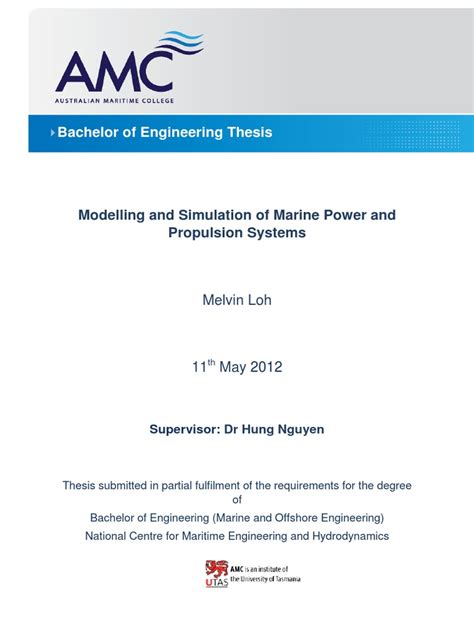 Modelling And Simulation Of Marine Power And Propulsion Systems Pdf