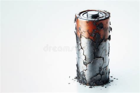 A Collapsing Battery Energy Running Out Space For Text Stock Image Image Of Cracked