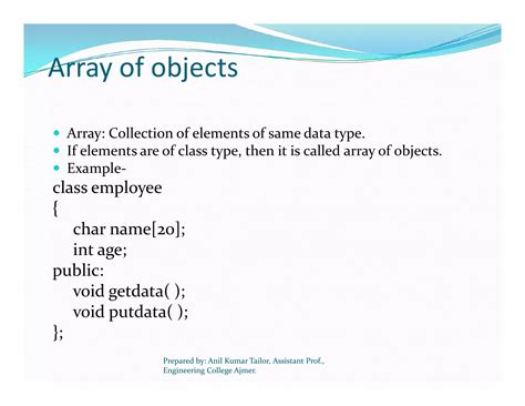 Array Of Objects Slidespdf