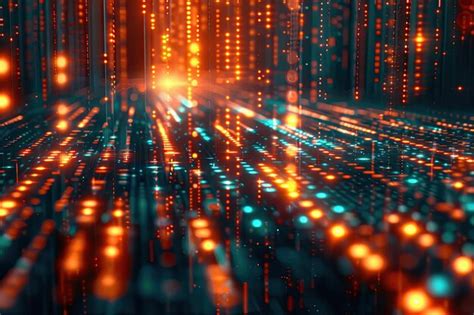 Digital Binary Code With Glowing Effect Representing Cybersecurity And Ai Premium Ai Generated
