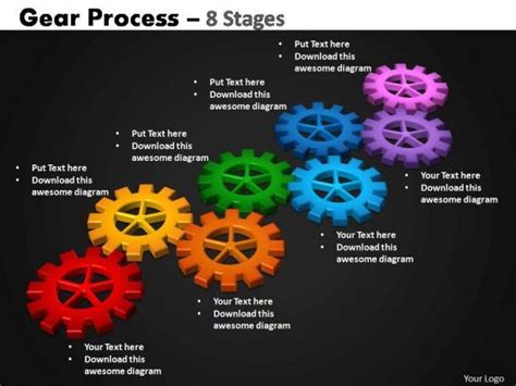 PowerPoint Layouts Chart Gears Process Ppt Theme