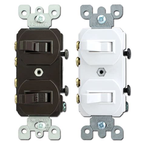 Leviton Duplex Stacked 3 Way Horizontal Toggle Light Switches 5243