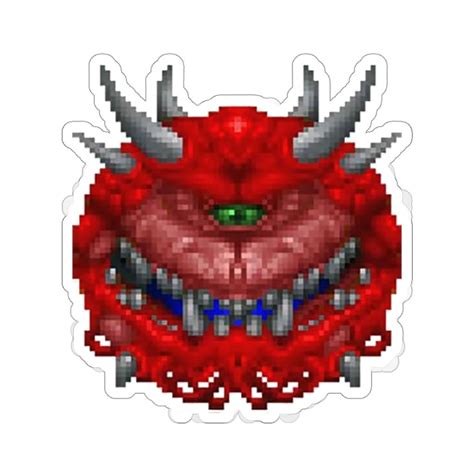 Doom Classic Cacodemon Sticker Kiss Cut Stickers Multiple Sizes Etsy