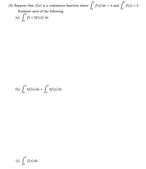 Solved Suppose That F X Is A Continuous Function Where Chegg Com