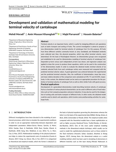 Pdf Development And Validation Of Mathematical Modeling For Terminal