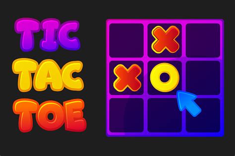 Tic Tac Toe Ui 벡터 만화 전략 게임 Noughts And Crosses 게임 개발 Ui를 위한 보드 로직 게임 0에
