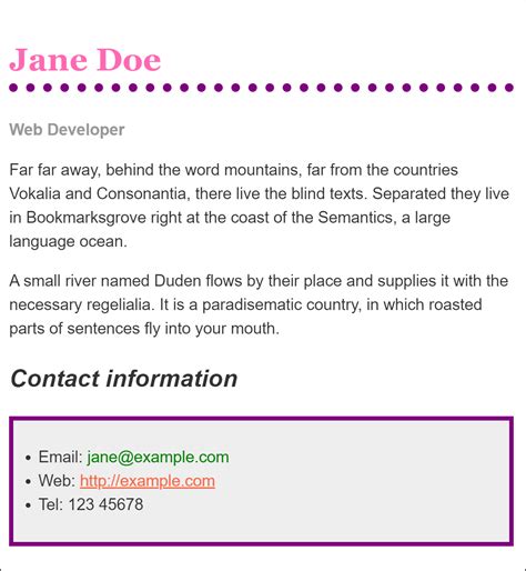 Styling A Biography Page With Css