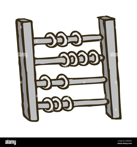 Doodle Abacus With Wooden Beads Hand Drawn Vintage Calculation Tool Symbol Vector Illustration